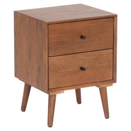 Mid.you Nachtschrank, Honig, Holz, Mangoholz, Hartholz, Holz, 2 Schublade(n) Schubladen, 40x50x35 cm, Holzm&ouml;bel, Holztische, Nachttische Holz