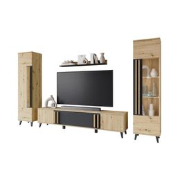 M&ouml;bel Kraft Wohnwand holzfarben Ma&szlig;e (cm): B: 260 H: 159,5 &raquo; M&ouml;bel Kraft
