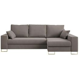 Ecksofa mit Schlaffunktion Dorain braun Ma&szlig;e (cm): B: 242 H: 85 Sofas > Sofas nach Material > Stoffsofas &raquo; Sofa DE