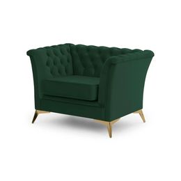 S-STYLE Chesterfield Sessel Wilhelm gr&uuml;n Ma&szlig;e (cm): B: 116 H: 78 Sessel & Hocker > Sessel nach Material > Stoff Sessel &raquo; Sofa DE