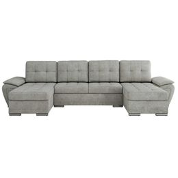 Wohnlandschaft mit Schlaffunktion Umbria grau Ma&szlig;e (cm): B: 336 H: 85 Sofas > Sofas nach Material > Stoffsofas &raquo; Sofa DE
