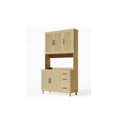 M&ouml;bel Kraft Highboard holzfarben Ma&szlig;e (cm): B: 100 H: 183 &raquo; M&ouml;bel Kraft