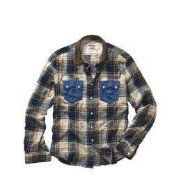 Replay Herren Karohemd Blau Oberstoff 1: 100 % Baumwolle