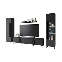 M&ouml;bel Kraft Wohnwand schwarz Ma&szlig;e (cm): B: 260 H: 159,5 &raquo; M&ouml;bel Kraft