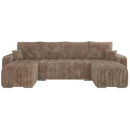 Wohnlandschaft mit Schlaffunktion Kirasso braun Ma&szlig;e (cm): B: 320 H: 86 Sofas > Sofas nach Material > Stoffsofas &raquo; Sofa DE