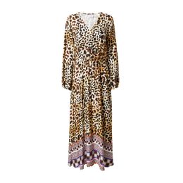 EMILY VAN DEN BERGH Kleid Damen Gr&ouml;&szlig;e 42 hellbraun / rosa / schwarz / wei&szlig; Sommerkleid