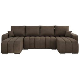 Wohnlandschaft mit Schlaffunktion Kirasso braun Ma&szlig;e (cm): B: 320 H: 86 Sofas > Sofas nach Material > Stoffsofas &raquo; Sofa DE