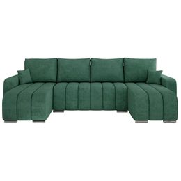 Wohnlandschaft mit Schlaffunktion Kirasso t&uuml;rkis/petrol Ma&szlig;e (cm): B: 320 H: 86 Sofas > Sofas nach Material > Stoffsofas &raquo; Sofa DE