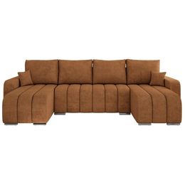 Wohnlandschaft mit Schlaffunktion Kirasso orange Ma&szlig;e (cm): B: 320 H: 86 Sofas > Sofas nach Material > Stoffsofas &raquo; Sofa DE