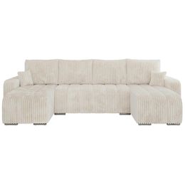 Wohnlandschaft mit Schlaffunktion Kirasso creme Ma&szlig;e (cm): B: 320 H: 86 Sofas > Sofas nach Material > Stoffsofas &raquo; Sofa DE