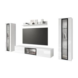 M&ouml;bel Kraft Wohnwand wei&szlig; Ma&szlig;e (cm): B: 262 H: 141,9 &raquo; M&ouml;bel Kraft
