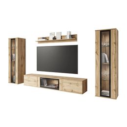 M&ouml;bel Kraft Wohnwand holzfarben Ma&szlig;e (cm): B: 262 H: 141,9 &raquo; M&ouml;bel Kraft