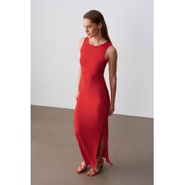 Rippoptik &Auml;rmelloses Bodycon-Maxikleid