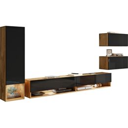M&ouml;bel Kraft Wohnwand holzfarben Ma&szlig;e (cm): B: 270,2 H: 130 &raquo; M&ouml;bel Kraft
