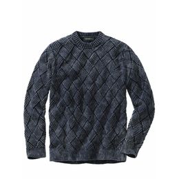 Mey & Edlich Mey & Edlich Herren Flechtwerk-Pullover Blau 87 % Baumwolle, 13 % Wolle