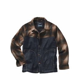 Replay Herren Denim-Flanell-Hybridjacke Blau 100 % Baumwolle (recycelt)