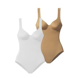Nuance By Lascana Body Damen Gr&ouml;&szlig;e S braun / wei&szlig;