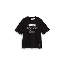 Tom Tailor Denim Shirt 'Peanuts' male size L Black / White