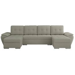 M&ouml;bel Kraft Wohnlandschaft mit Schlaffunktion Umbria grau Ma&szlig;e (cm): B: 336 H: 85 &raquo; M&ouml;bel Kraft