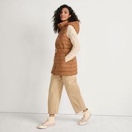 LANDS' END Daunenweste WANDERWEIGHT Verstaubar Ultraleicht mit G&uuml;rtel f&uuml;r Damen, Damen, size: regular, Beige, Nylon, by Lands' End