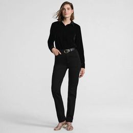 LANDS' END Samtbluse f&uuml;r Damen, Damen, size: regular, Schwarz, Polyester, by Lands' End