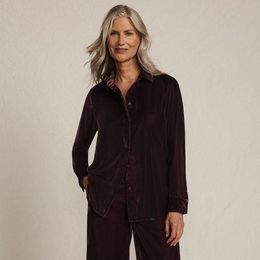 LANDS' END Samtbluse f&uuml;r Damen, Damen, size: regular, Braun, Polyester, by Lands' End