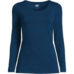 LANDS' END Baumwolle/Modal-Shirt mit Ballett-Ausschnitt f&uuml;r Damen, Damen, size: regular, Blau, Baumwolle Modal, by Lands' End