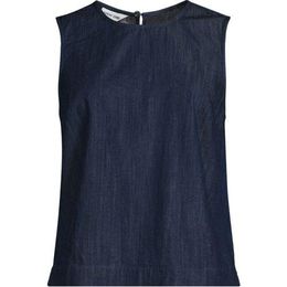 LANDS' END &Auml;rmelloses Top aus Lyocell-Mix, Damen, size: regular, Blau, Baumwolle/Lyocell (Viskose), by Lands' End
