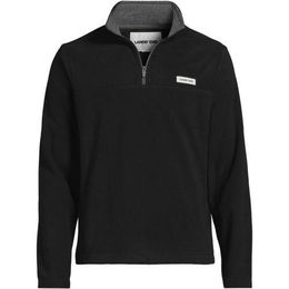 LANDS' END Anyweather Fleece-Pullover mit Rei&szlig;verschluss in Tall-Gr&ouml;&szlig;e, Herren, size: tall, Schwarz, Polyester, by Lands' End