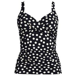 LANDS' END Tankinitop CHLORRESISTENT mit V-Ausschnitt f&uuml;r Damen in E-Cup, Damen, size: regular, Schwarz, Nylon-Mischung, by Lands' End