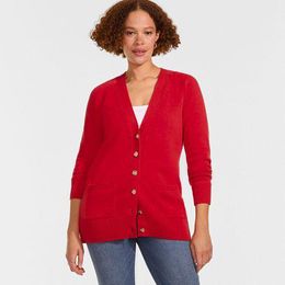 LANDS' END Relaxter V-Cardigan DRIFTER f&uuml;r Damen, Damen, size: regular, Rot, Baumwolle, by Lands' End