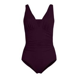 LANDS' END Shape-Badeanzug mit V-Ausschnitt SLENDER f&uuml;r Damen in F-Cup, Damen, size: regular, Lila, Nylon-Mischung, by Lands' End