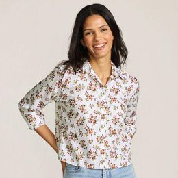 LANDS' END Kurze, b&uuml;gelfreie Hemdbluse f&uuml;r Damen, Damen, size: regular, Wei&szlig;, Baumwolle, by Lands' End