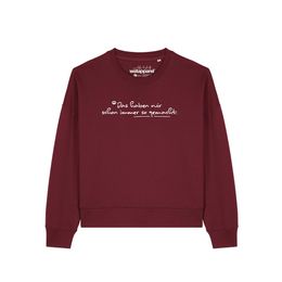 Watapparel Sweatshirt 'Das haben wir schon immer so gemacht ' female size L Dark red / White