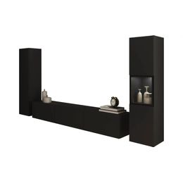 M&ouml;bel Kraft Wohnwand schwarz Ma&szlig;e (cm): B: 240 H: 130 &raquo; M&ouml;bel Kraft