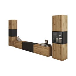 M&ouml;bel Kraft Wohnwand holzfarben Ma&szlig;e (cm): B: 240 H: 130 &raquo; M&ouml;bel Kraft