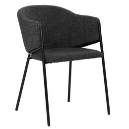 Pharao24.de Armlehnstuhl Polsterstuhl Esszimmer aus Strukturstoff in modernem Design (2er Set)
