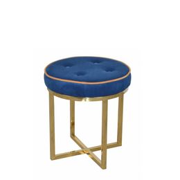 Pharao24.de Hocker Beistellhocker in Blau mit B&uuml;gelgestell
