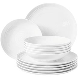 Seltmann Weiden Tafelservice "Geschirr-Set Terra", 12 Stk., wei&szlig;, Geschirr-Sets, Geschirr, Teller Set, wei&szlig;, Made in Germany, 12 Teile, f&uuml;r 6 Personen
