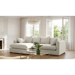 Ecksofa OTTO HOME, B:266cm H:80cm T:153cm, beige, 100% Polyester, Wohnzimmer, Sofas, "Coray", Breite 266 cm, extra weich und kuschelig, mit Federn