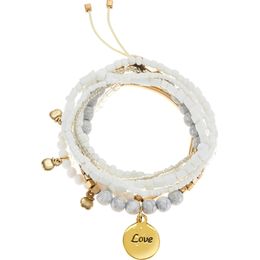 Lascana Damen Armketten Set wei&szlig;-goldfarben, Gr&ouml;&szlig;e 0
