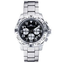 Fynch-Hatton Herren Chronograph, silber, Armbanduhren, Quarzuhr, Armbanduhr, Herrenuhr, Edelstahlarmband, analog, Tag