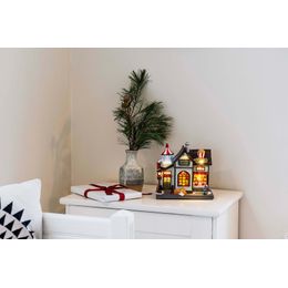 Konstsmide Weihnachtshaus "Weihnachtsdeko", B/H/T: 22,5cm x 22cm x 14cm, bunt, Weihnachtsd&ouml;rfer, LED Szenerie Popcornfabrik, mit Animation, 8