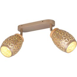 Deckenstrahler "BIDAR 2-flammig, exkl 2x E14 max 10W, Wand- oder Deckenmontage m&ouml;glich", 2, H: 27cm, 1 Stk., beige, REALITY LEUCHTEN, K&uuml;che,