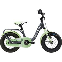 S'COOL S&rsquo;COOL Kinderfahrrad "S'COOL niXe 12-1S - Dark Grey/Pastel Green", 21cm, 12 Zoll (30,48cm), gr&uuml;n, Fahrr&auml;der