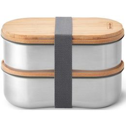 BLACK+BLUM Lunchbox "Bentobox", silber, Lebensmittelaufbewahrungsbeh&auml;lter, 2x500 ml