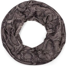 styleBREAKER Damen Loop "Loop Schal Glitzer Schlangen Muster", braun, Modisch, Obermaterial: 50% Viskose CV. 50% Polyester PES., Modet&uuml;cher