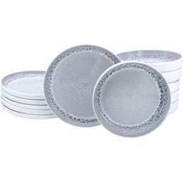 OTTO HOME Tafelservice "Teller Set, modernes Geschirr-Set, Service Lykk", 12 Stk., grau, Geschirr-Sets, hohe Haltbarkeit, sp&uuml;lmaschinen- &