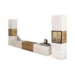 M&ouml;bel Kraft Wohnwand wei&szlig; Ma&szlig;e (cm): B: 240 H: 130 &raquo; M&ouml;bel Kraft