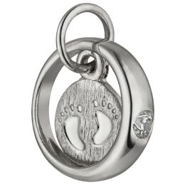 Jobo M&auml;dchen Kettenanh&auml;nger "Anh&auml;nger Taufring Babyf&uuml;&szlig;e 10 mm", Silber 925 (Sterlingsilber), silber, Silber 925 (Sterlingsilber), Schmuckanh&auml;nger,